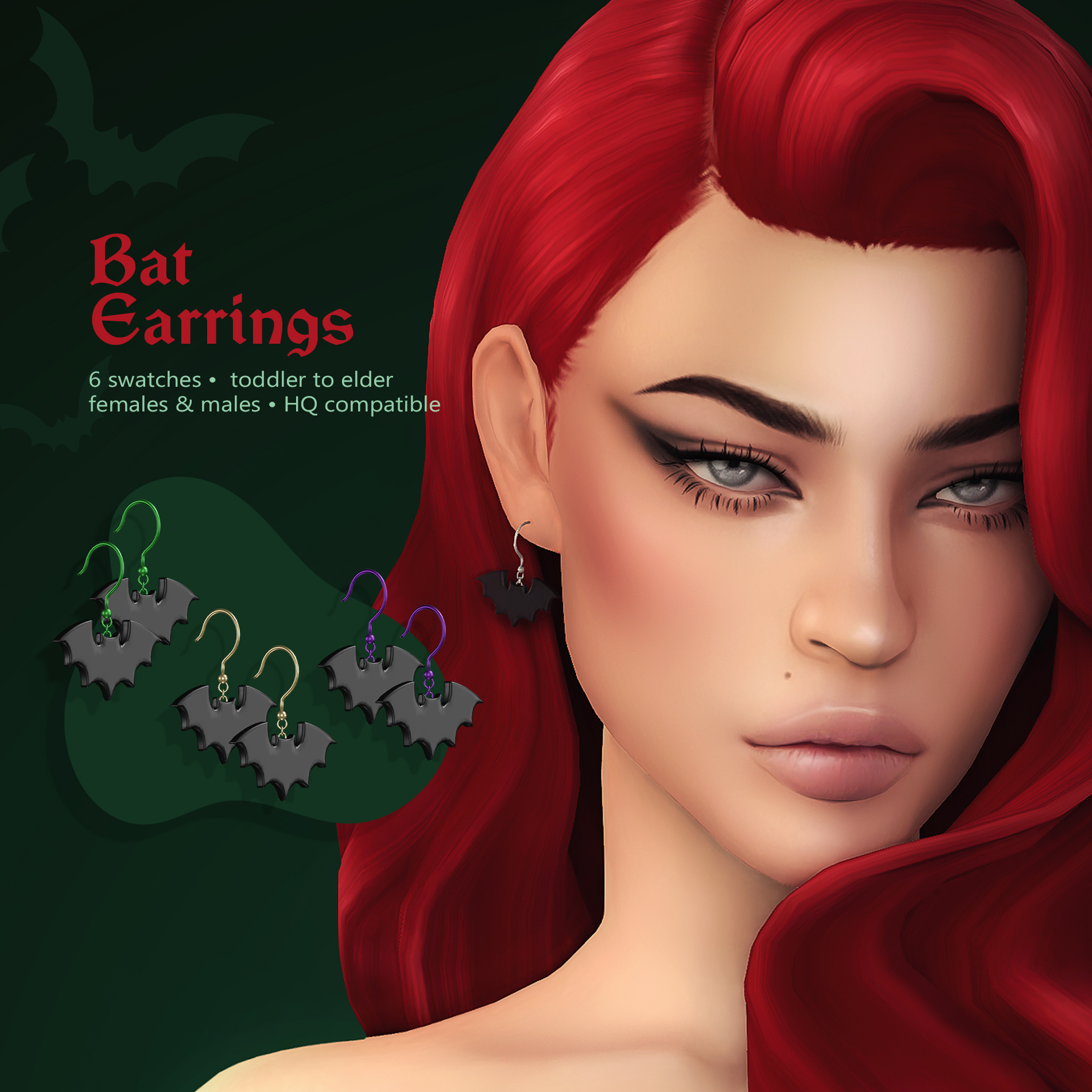 Bat Earrings - The Sims 4 Create a Sim - CurseForge